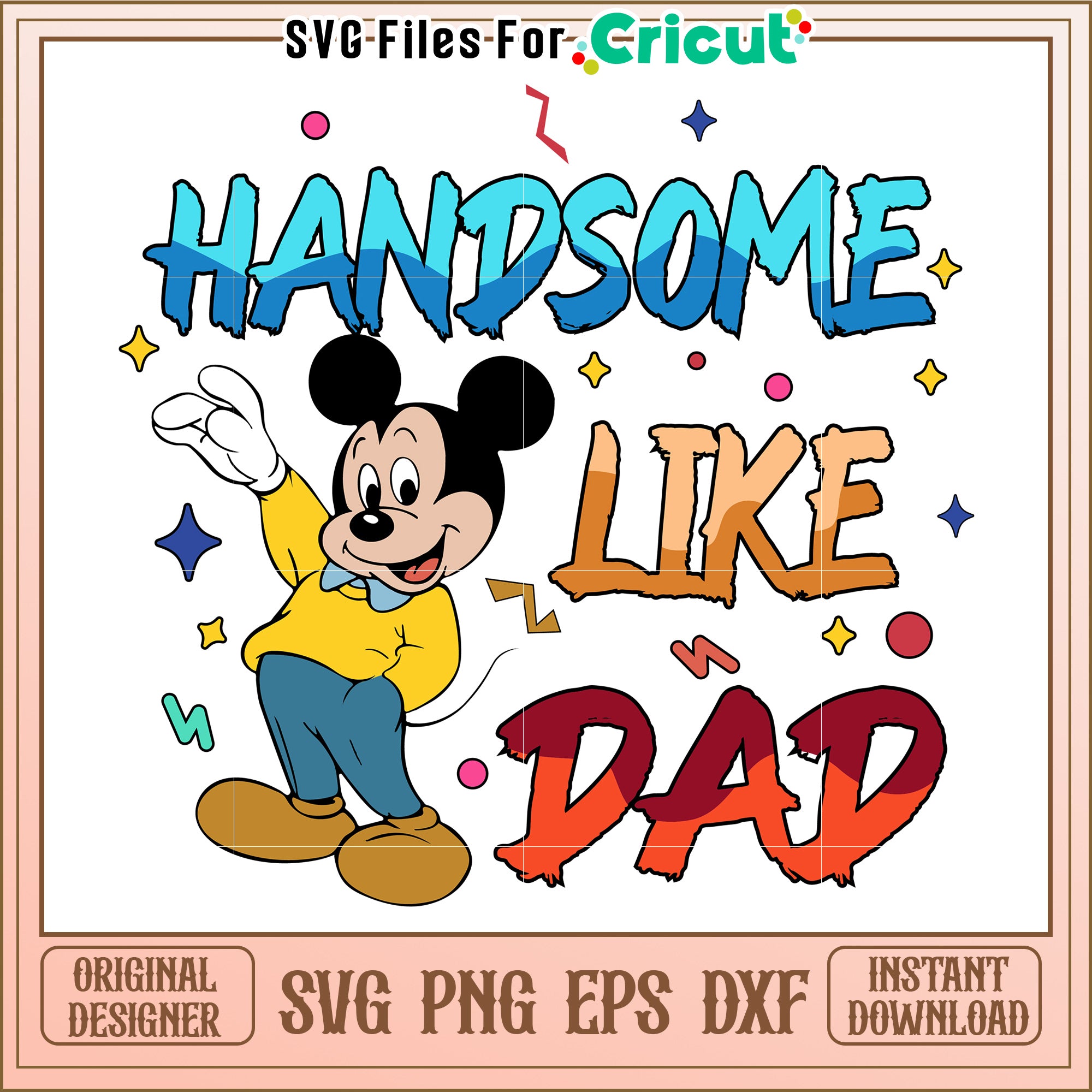 Mickey Mouse Dad SVG Design Instant Download – svg files for cricut
