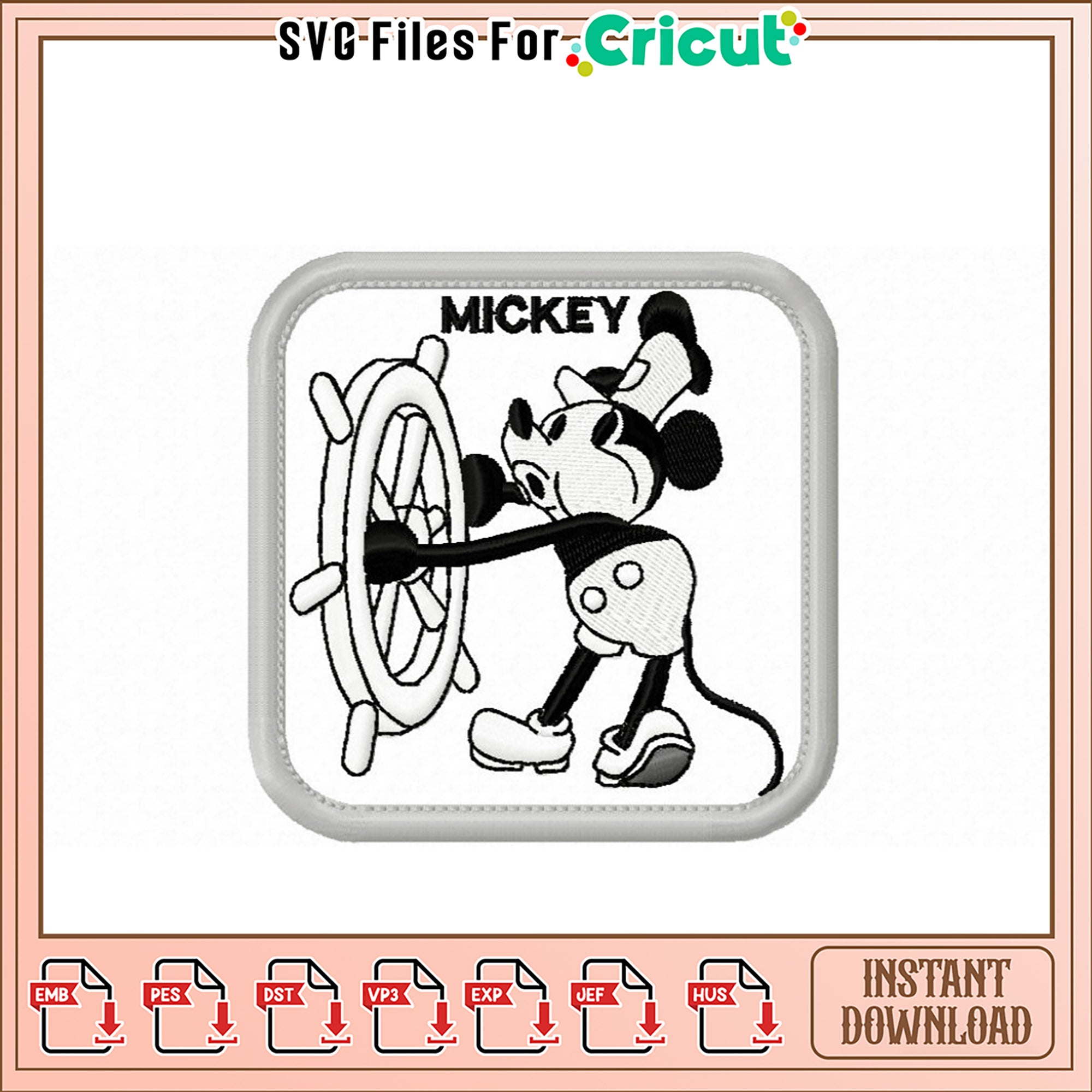 Mickey Mouse Embroidery Design Instant Download Art – svg files for cricut