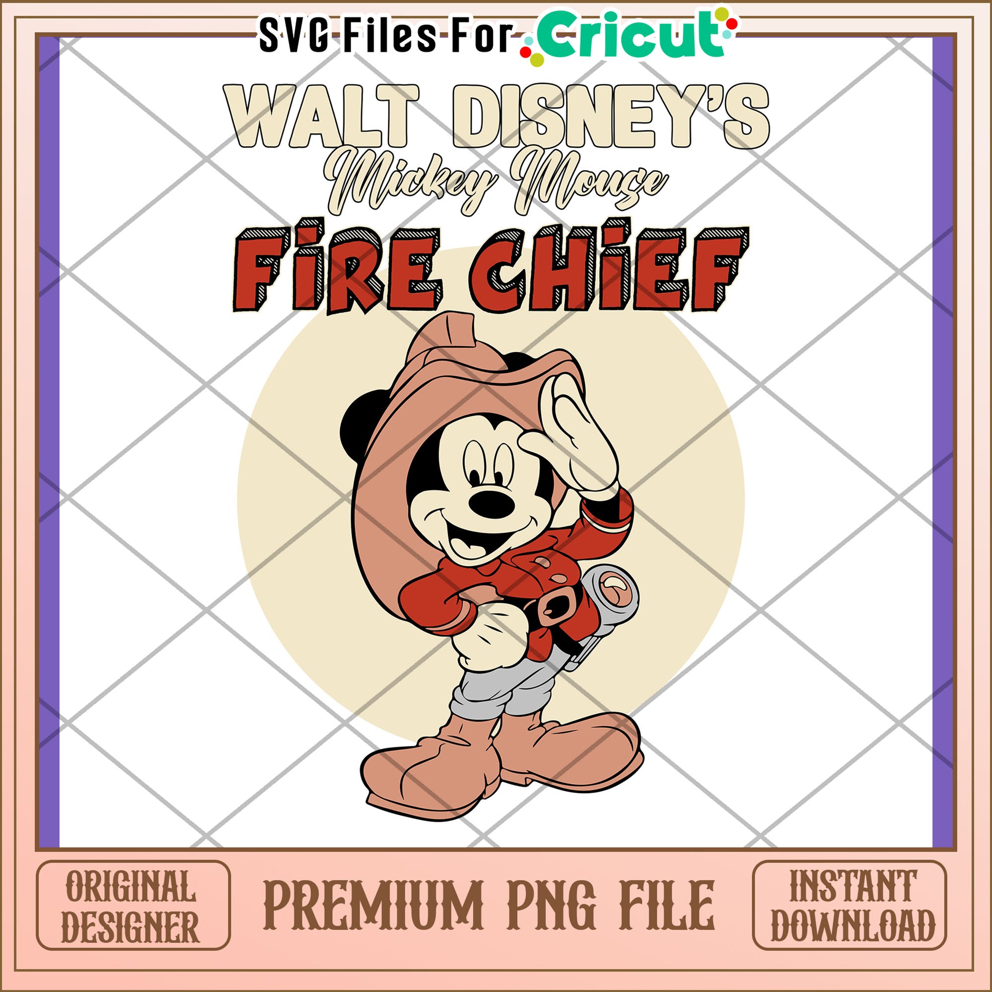Mickey Mouse Fire Chief PNG Design – svg files for cricut