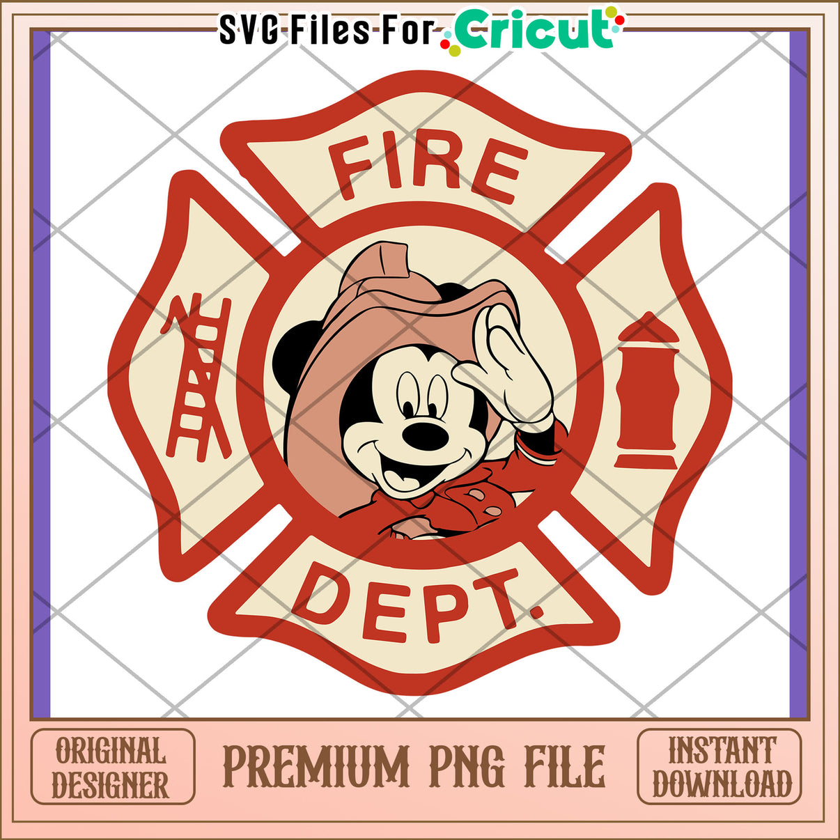 Mickey Mouse Firefighter PNG Design – svg files for cricut