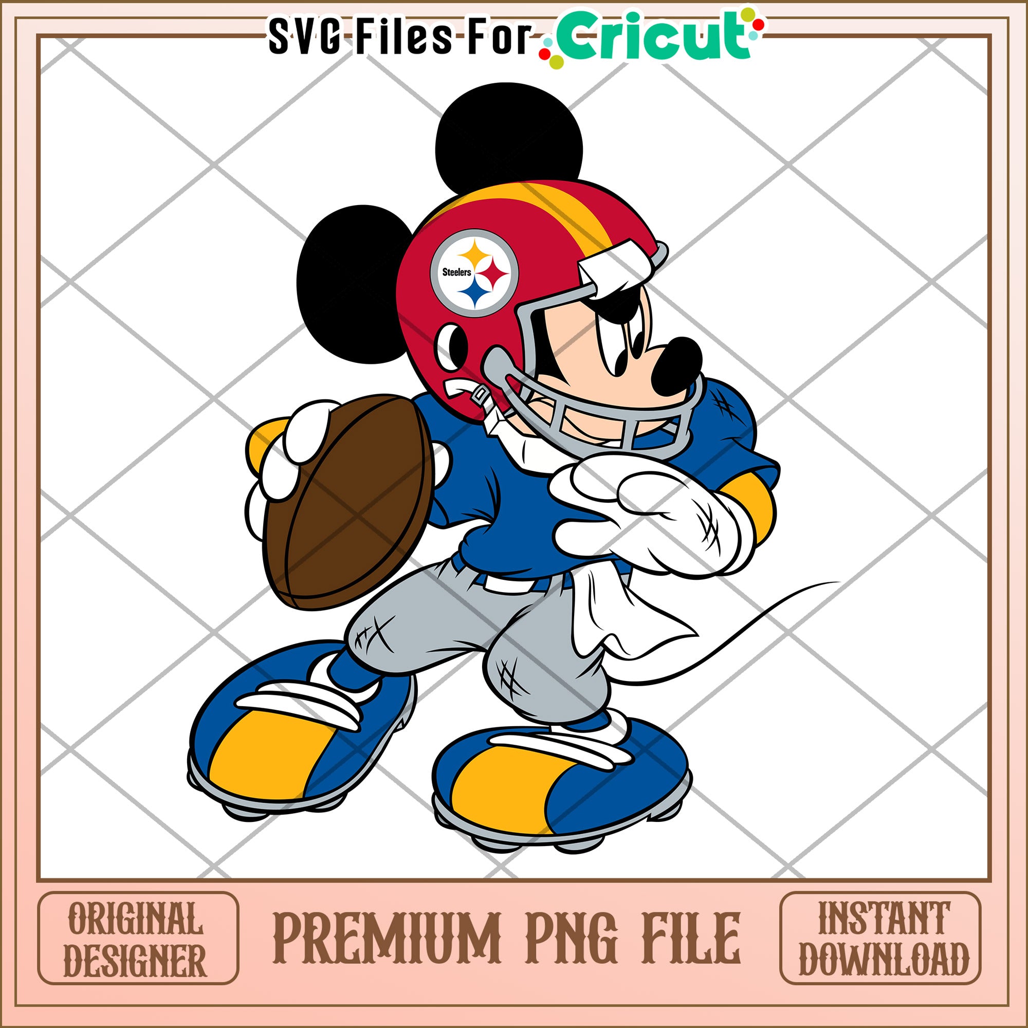 Mickey Mouse Football PNG Design for Cricut, Premium Downloadable Art ...