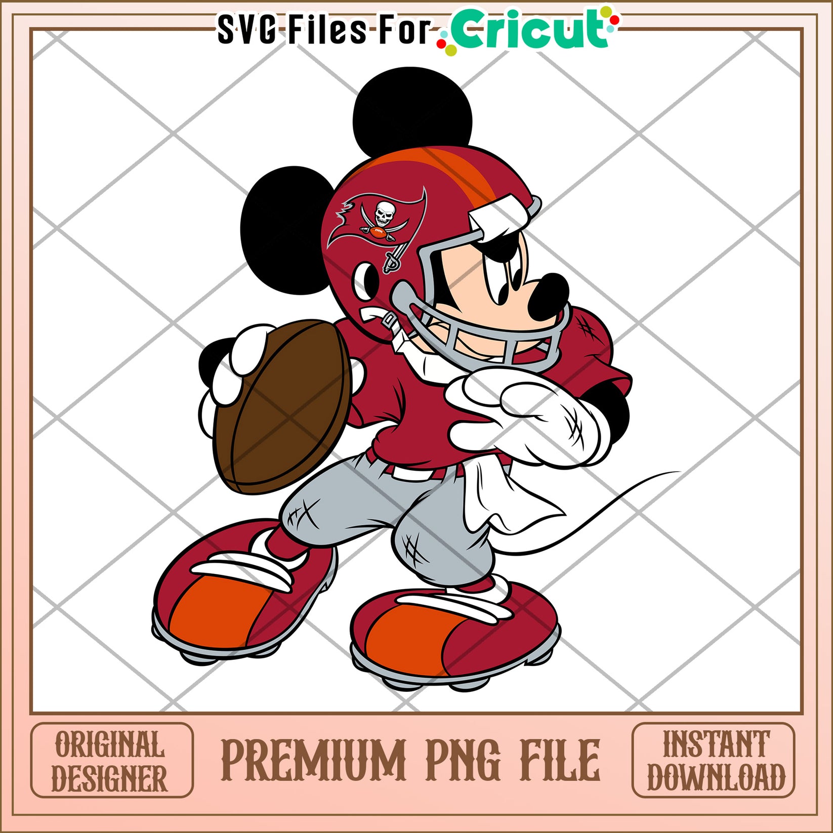 Mickey Mouse Football PNG File, perfect for Cricut crafts and designs ...