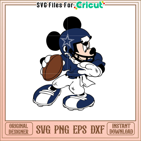Mickey Mouse Football Player SVG Design Download – svg files for cricut