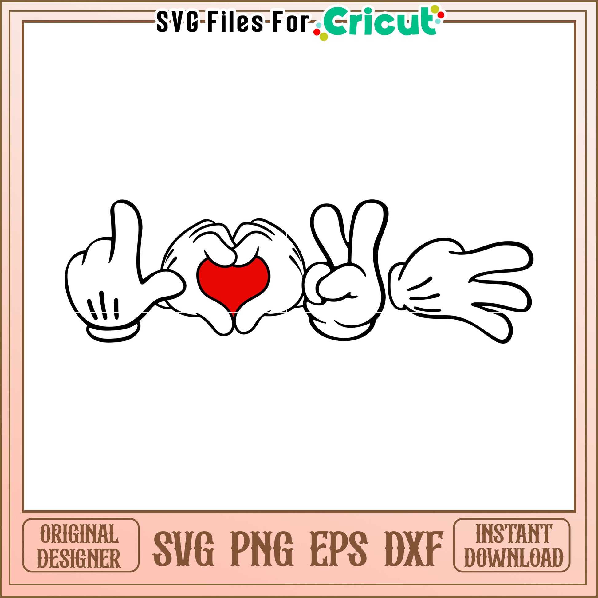 Mickey Mouse Hands Love SVG Design – svg files for cricut