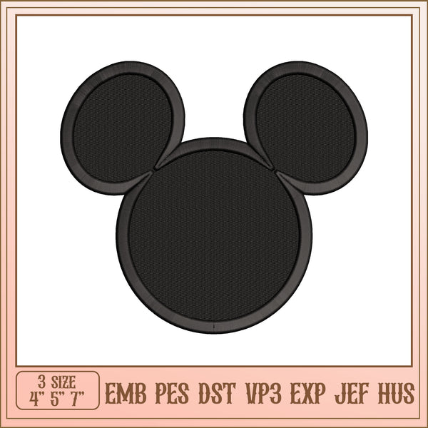 Mickey Mouse Head Embroidery Design for All Machines Sizes 4 to 7 – svg ...