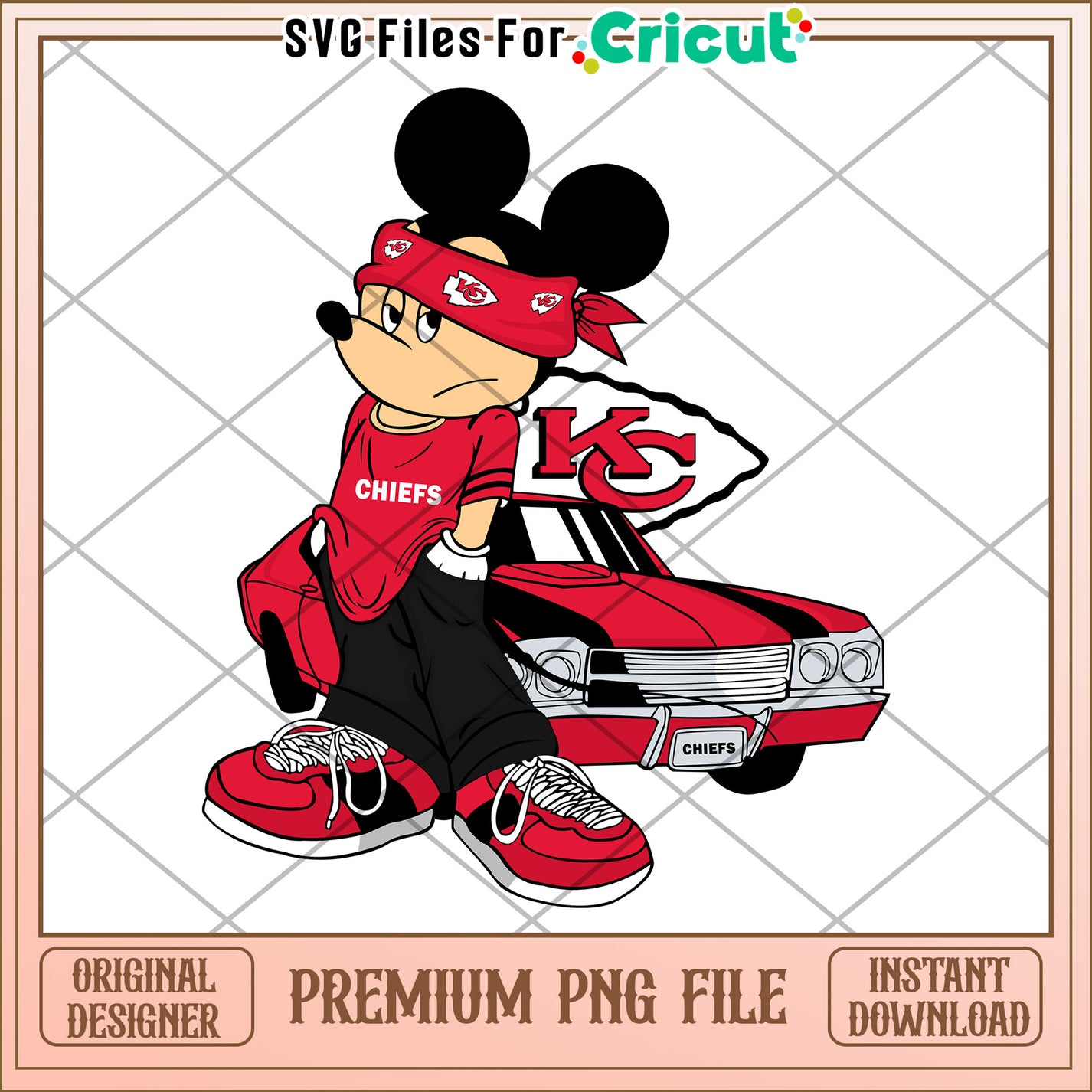 Mickey Mouse Kansas City Chiefs PNG design, perfect for Cricut project ...