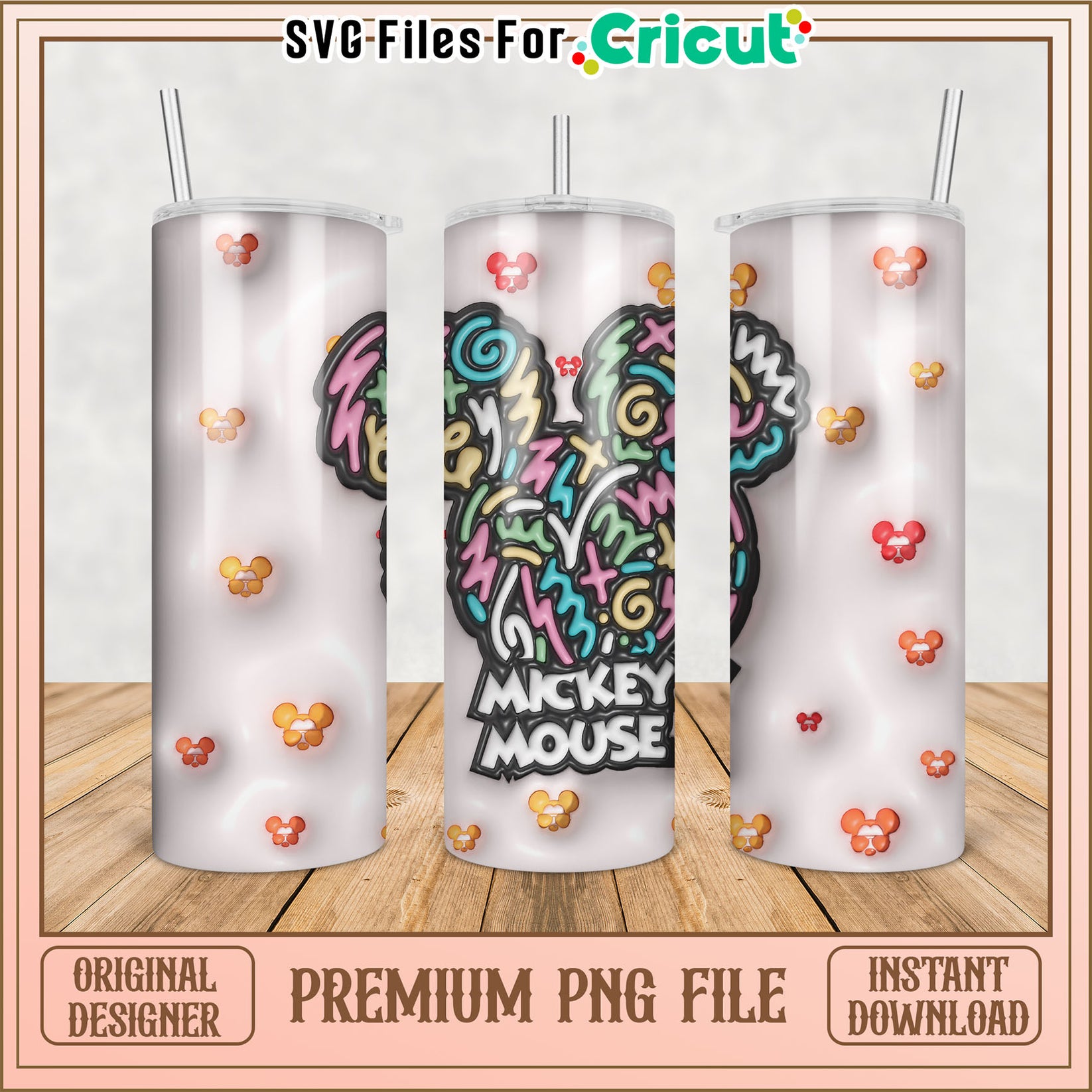 Mickey Mouse PNG Sublimation Tumbler Design – svg files for cricut