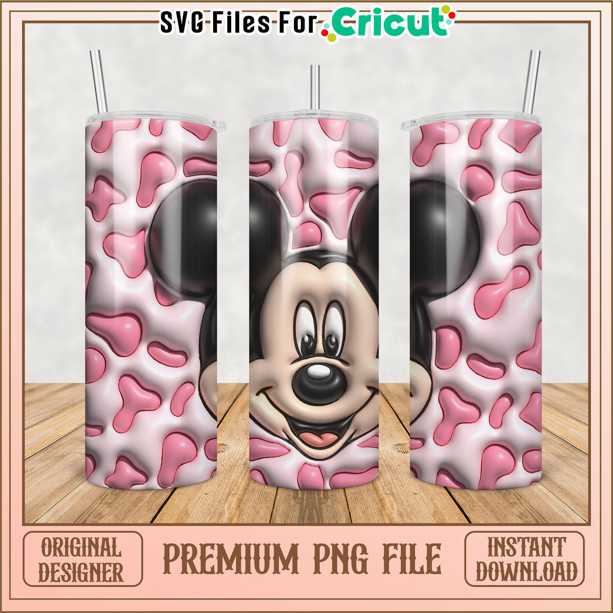 Mickey Mouse Pink Cow Print PNG – svg files for cricut