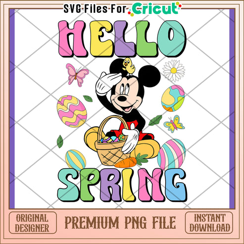 Mickey Mouse Spring PNG Design – svg files for cricut