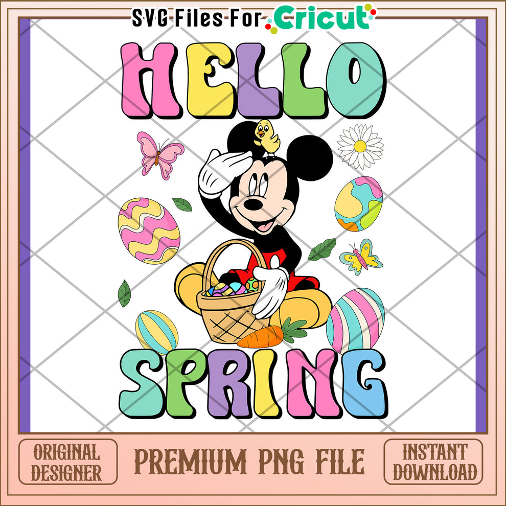 Mickey Mouse Spring PNG Design – svg files for cricut