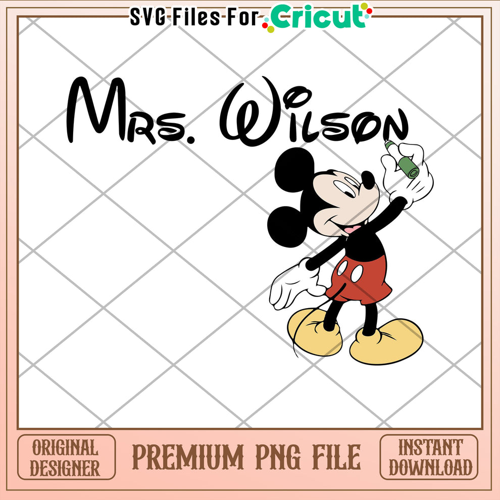 Mickey Mouse Teacher PNG Printable – svg files for cricut