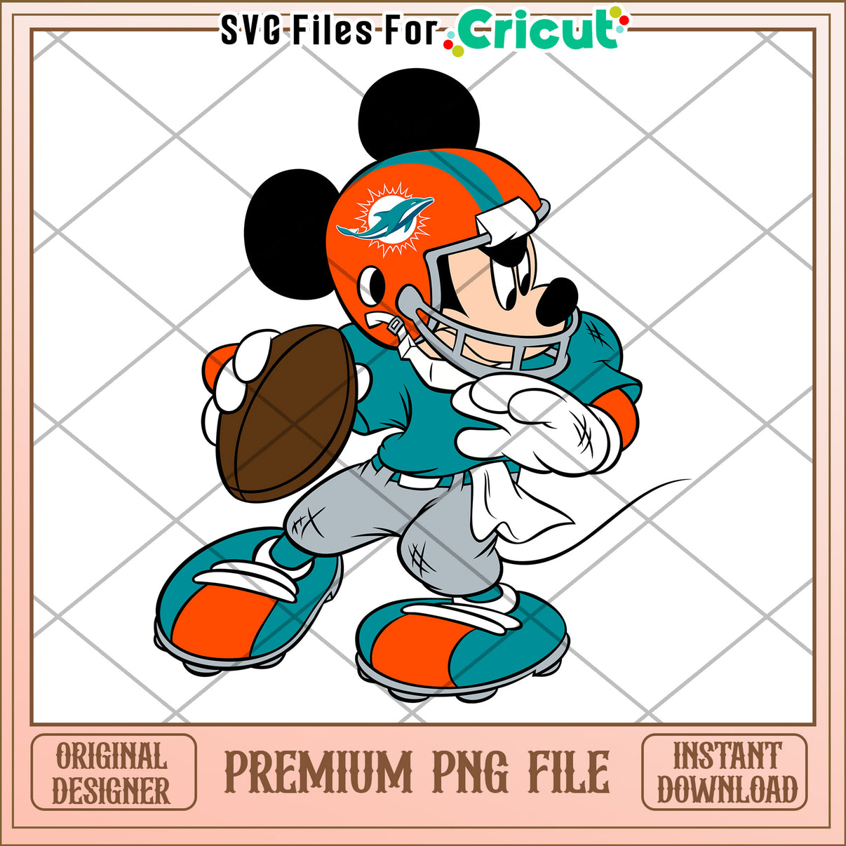 Mickey Mouse football PNG design for Cricut projects, adorable charact ...