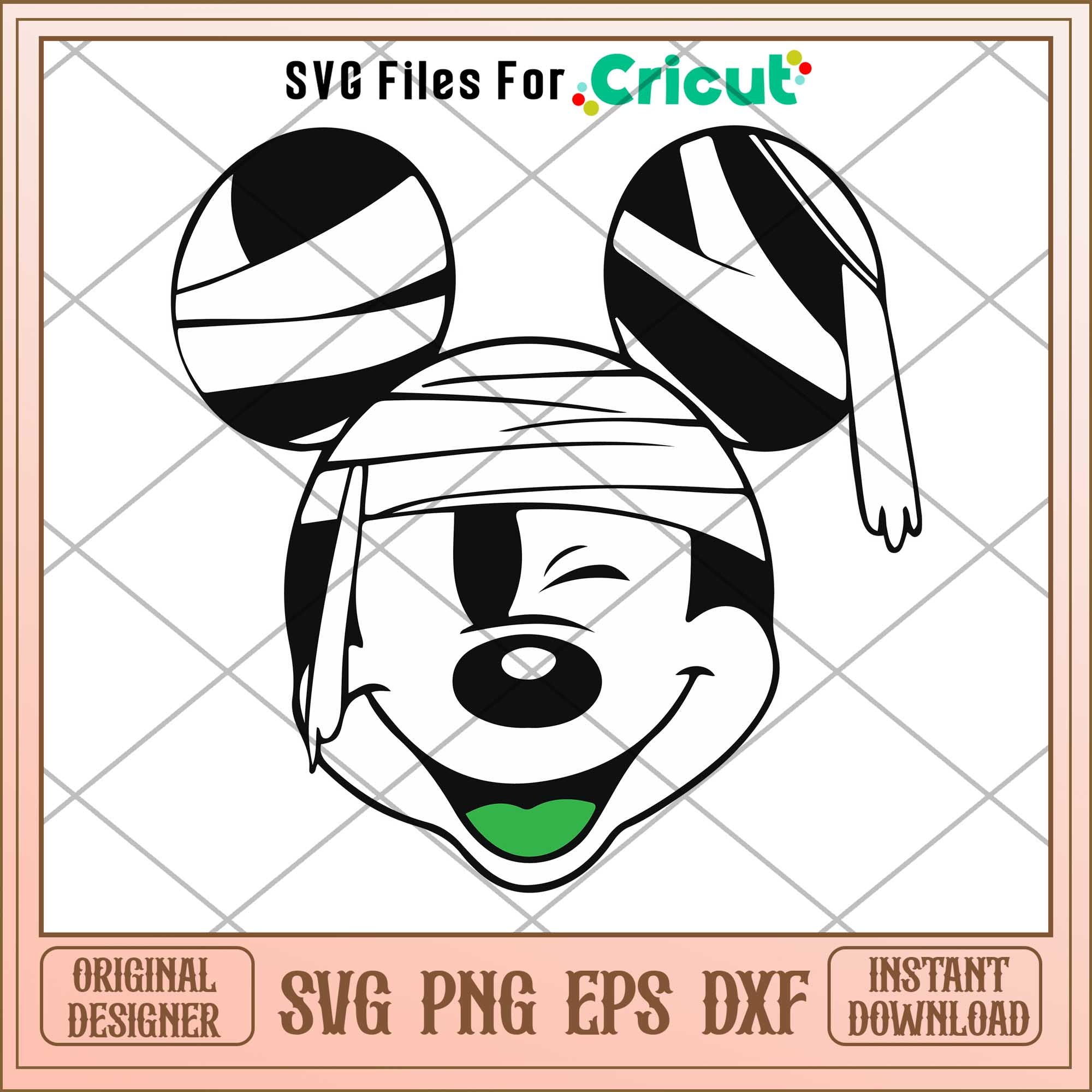 Mickey Mouse mummy head svg, Disney characters svg, Digital Download ...