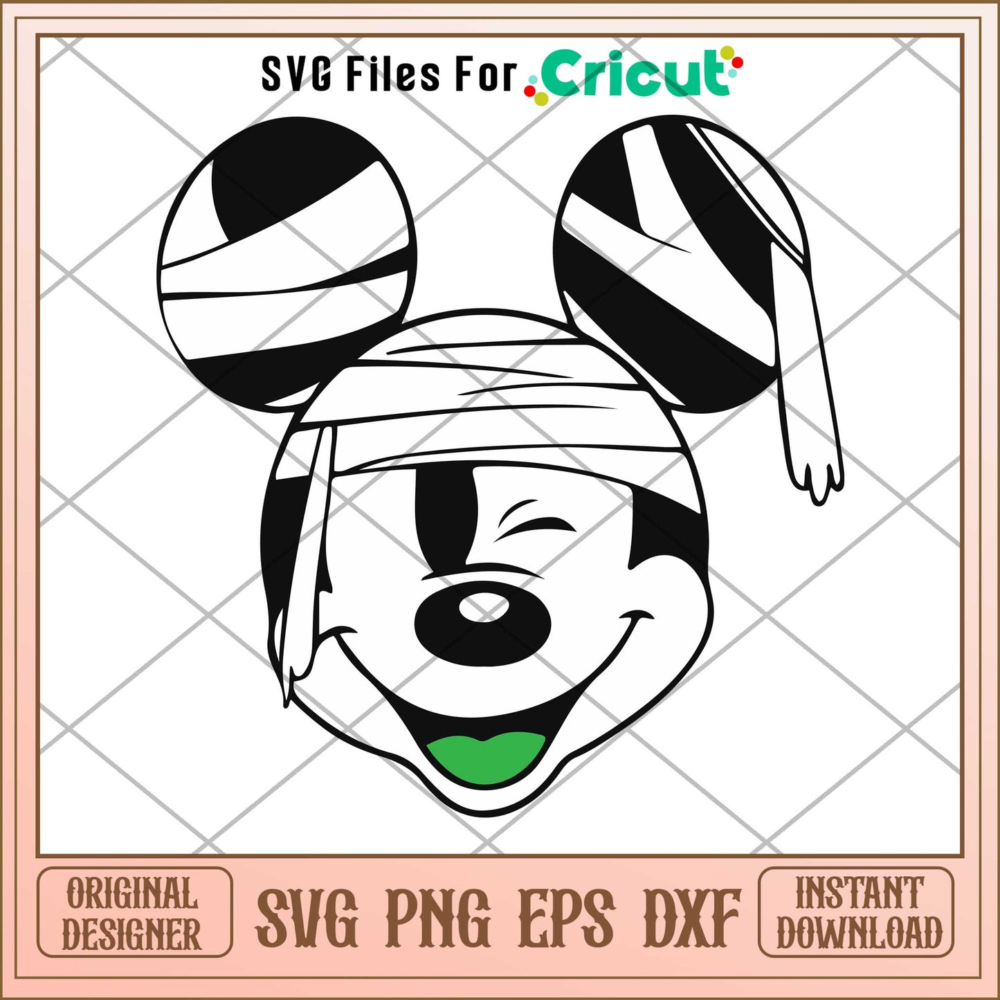 Mickey Mouse mummy head svg, Disney characters svg, Digital Download ...