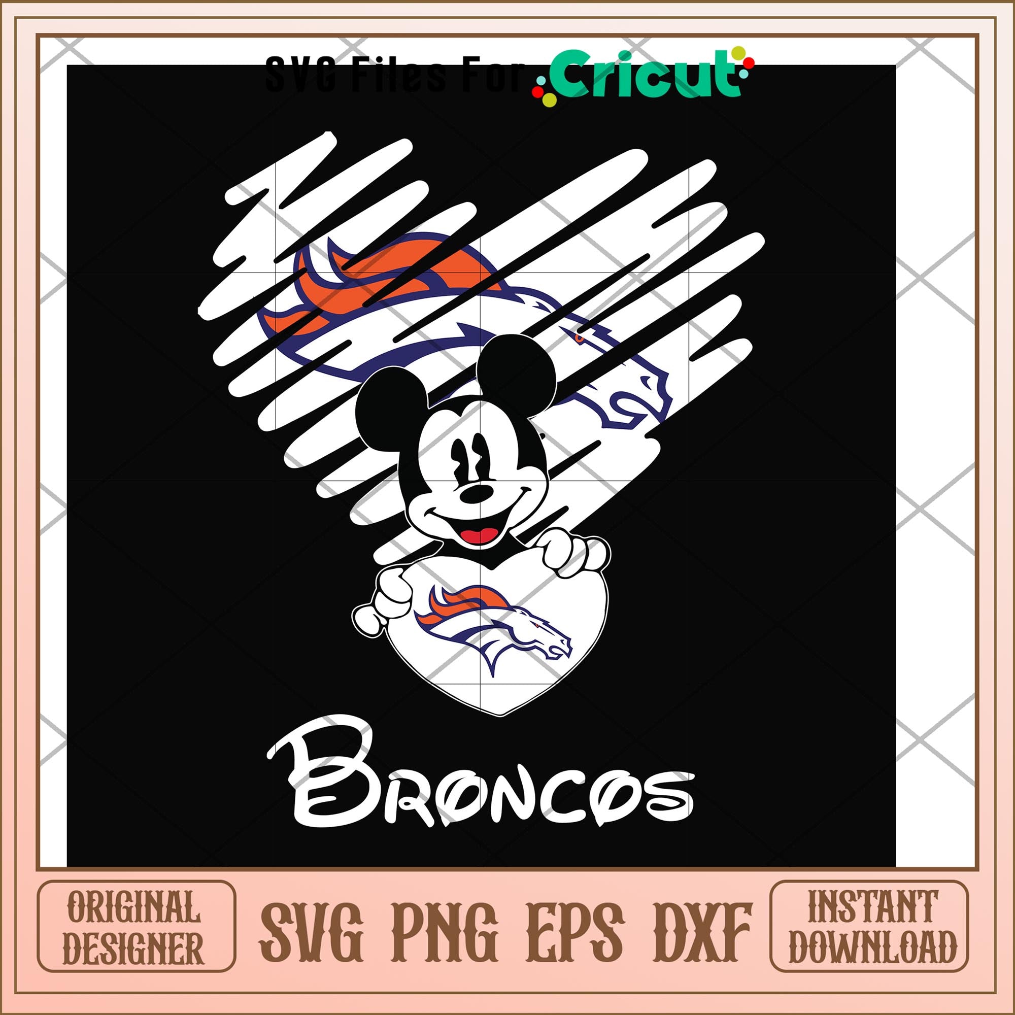 Mickey Denver Broncos heart shape svg, mickey svg, new nfl svg – svg ...