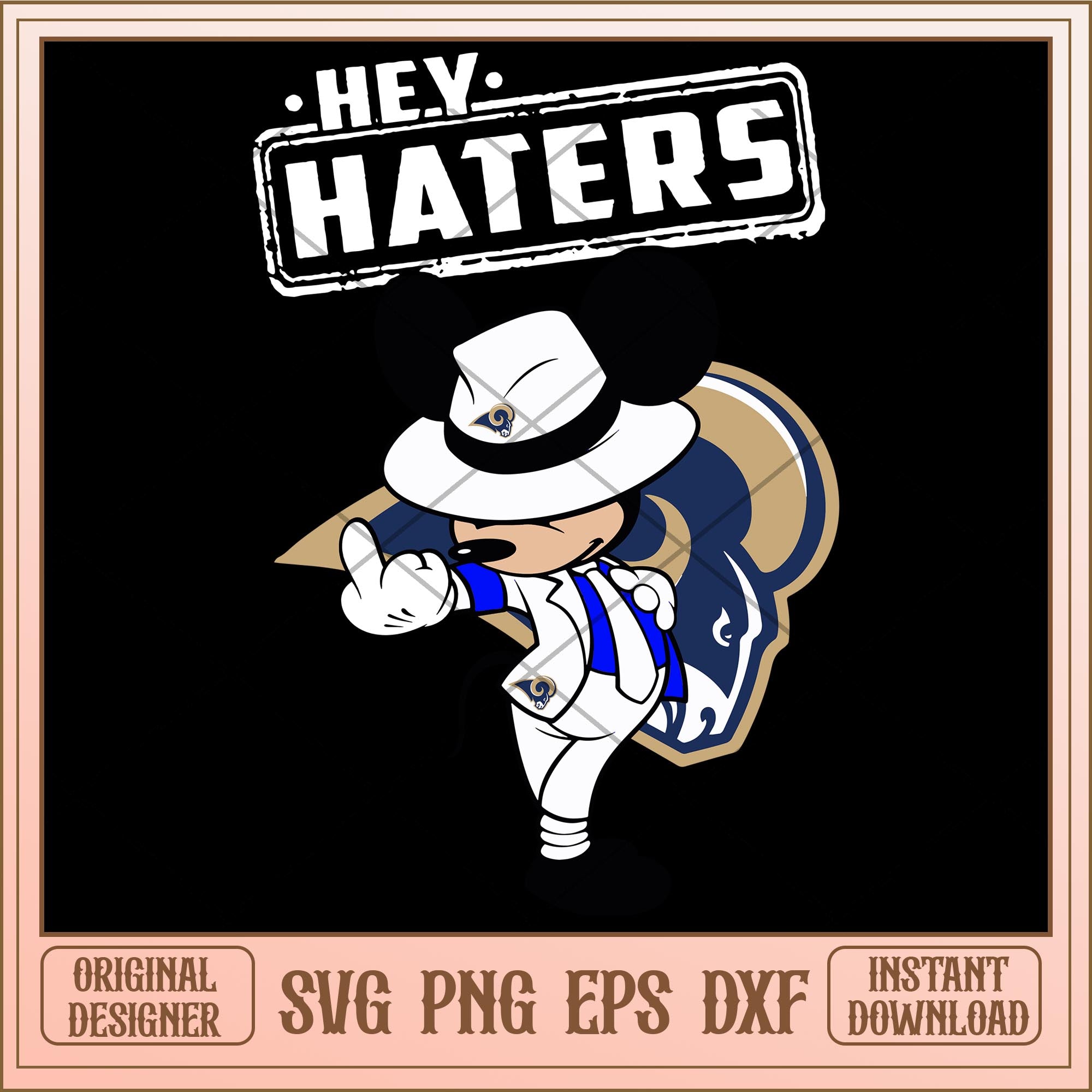 Mickey mouse Hey haters Los Angeles Rams svg, Disney characters svg, d ...