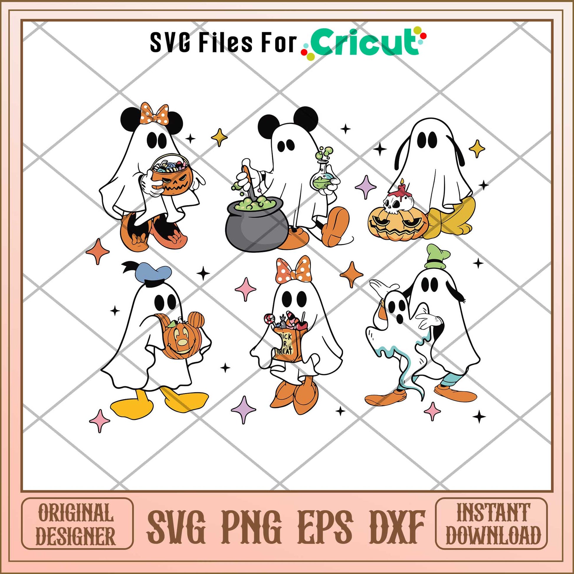 Mickey and friends ghost halloween svg, Disney characters svg, Digital ...