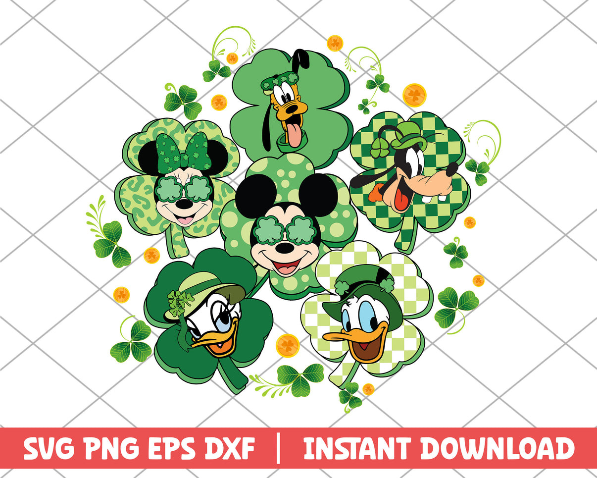 Mickey and friends shamrock png – svg files for cricut