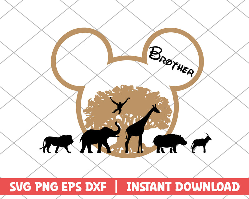 Mickey animal kingdom brother disney svg – svg files for cricut
