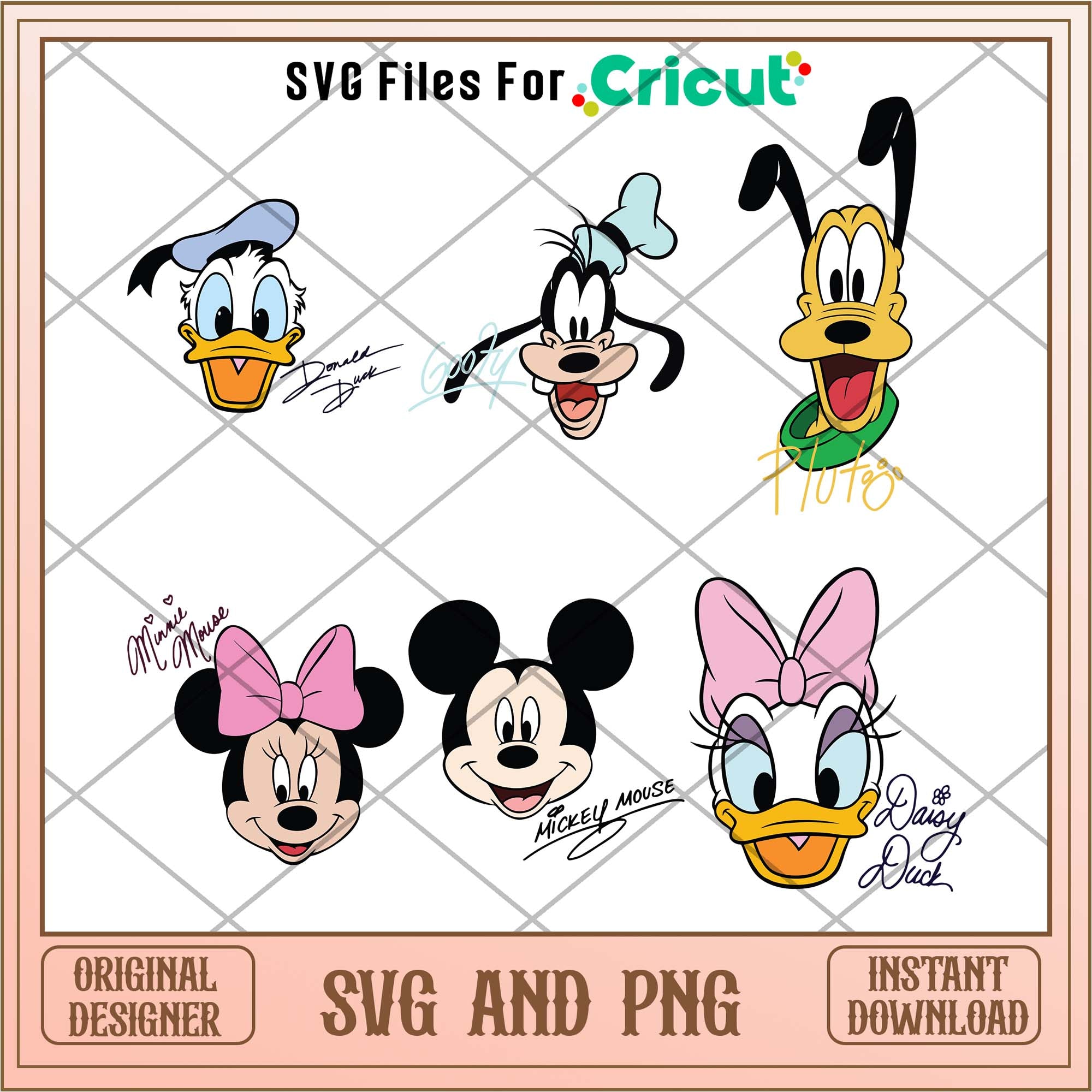 Disney Mickey friends head svg bundle – svg files for cricut