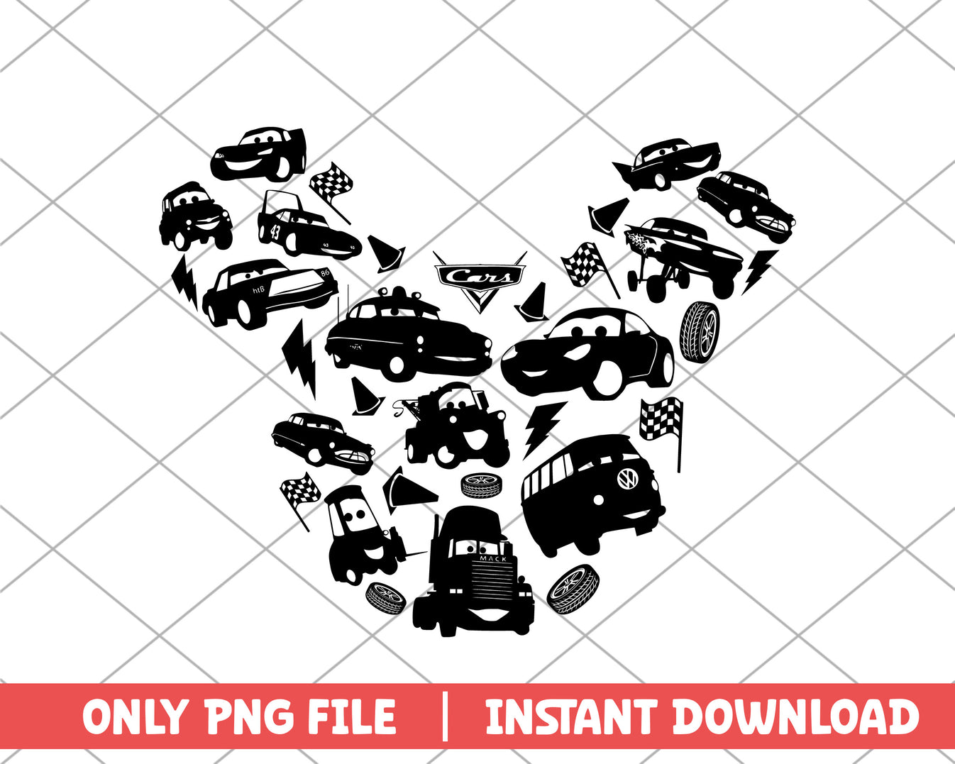 Mickey head cars characters disney png – svg files for cricut