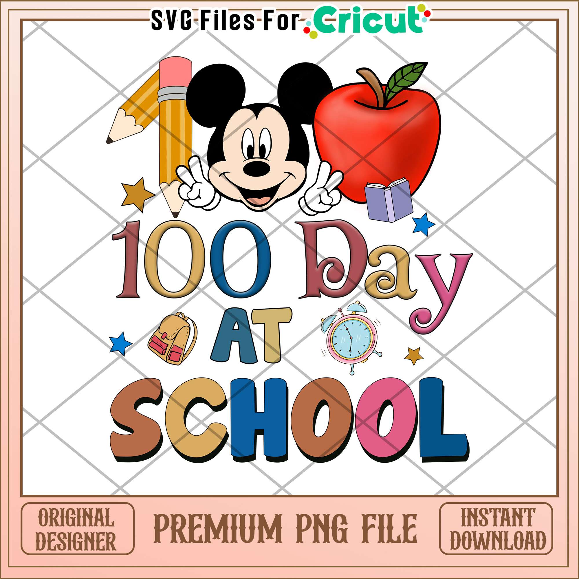 Mickey mouse 100 day at school png, school days png, disney png – svg ...