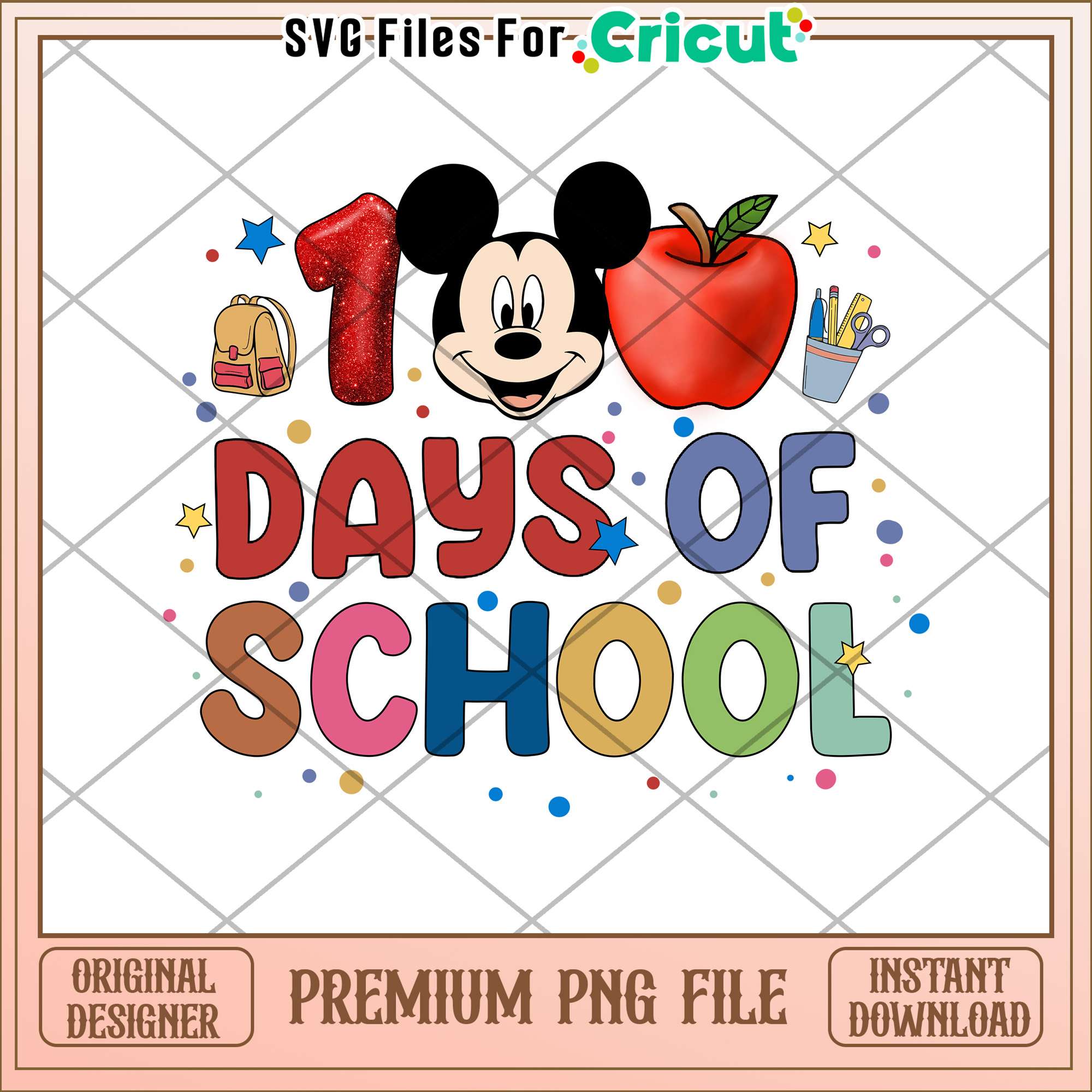 Mickey mouse 100 days of school png, mickey school png – svg files for ...