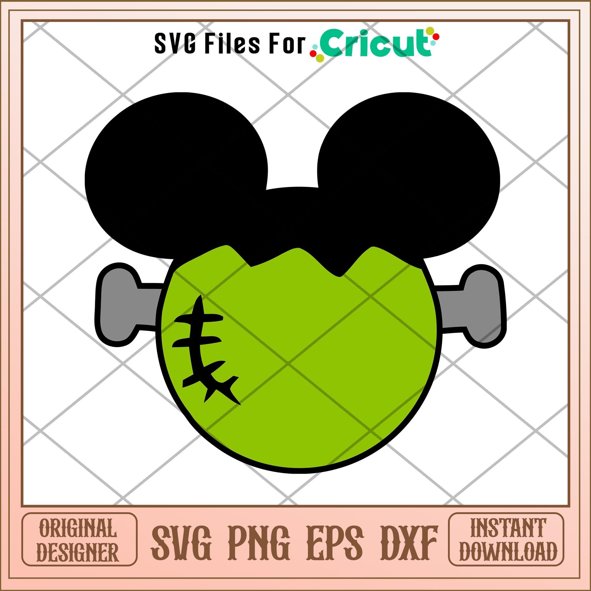 Mickey mouse Frankenstein head svg, Disney characters svg, Digital Dow ...