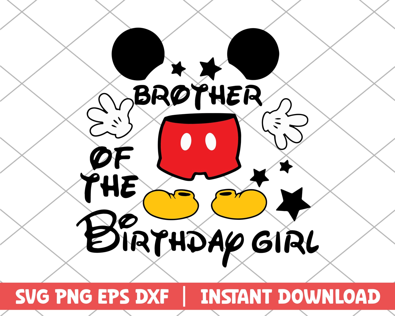 Mickey mouse brother of the birthday girl svg – svg files for cricut