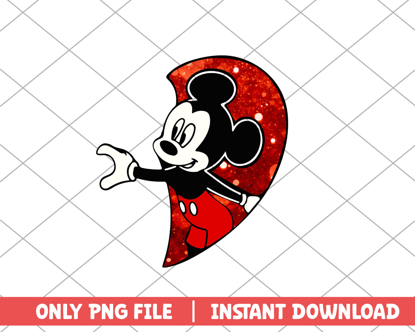 Mickey mouse half heart disney png – svg files for cricut