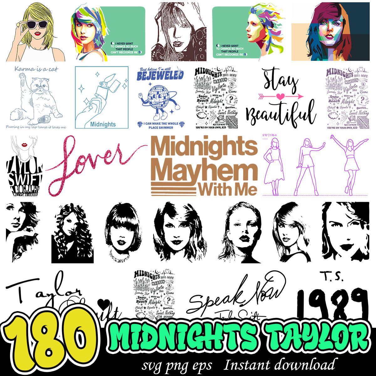 Midnight Album Taylor Bundle Svg, Taylor Swift midnight svg bundle ...