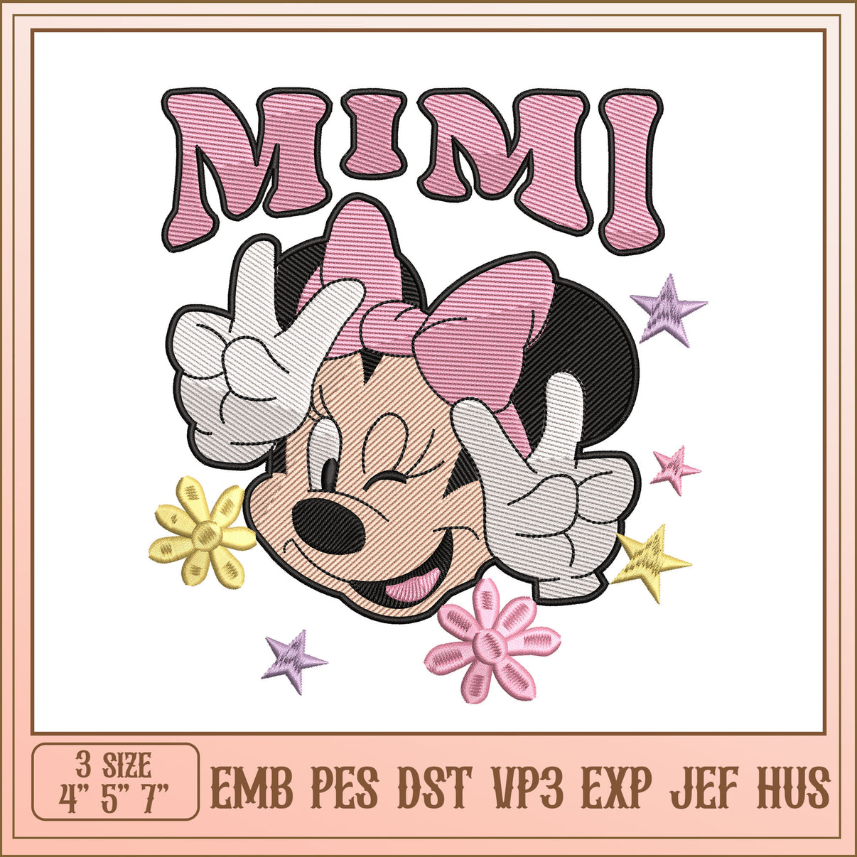 Mimi Minnie Mouse Embroidery Design – svg files for cricut