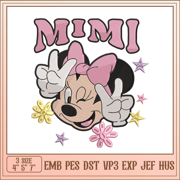 Mimi Minnie Mouse Embroidery Design – svg files for cricut