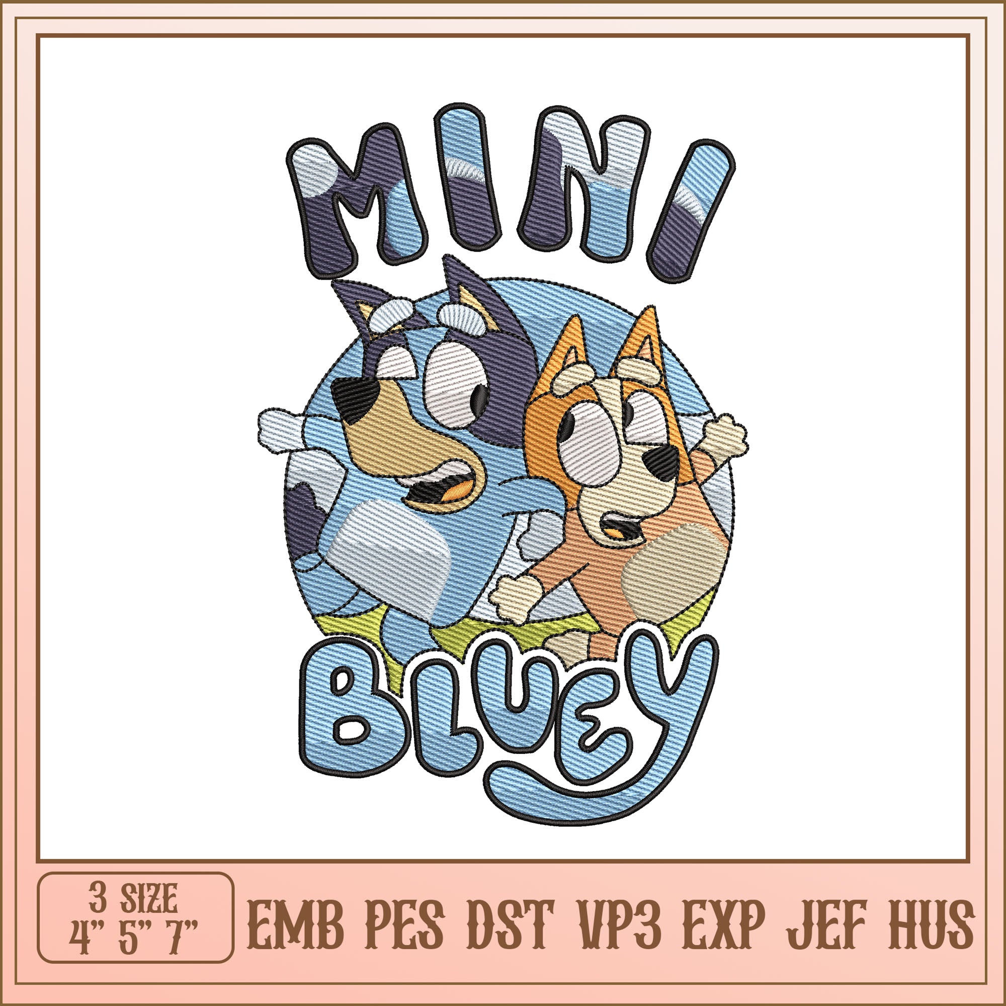 Mini Bluey Embroidery Design – svg files for cricut