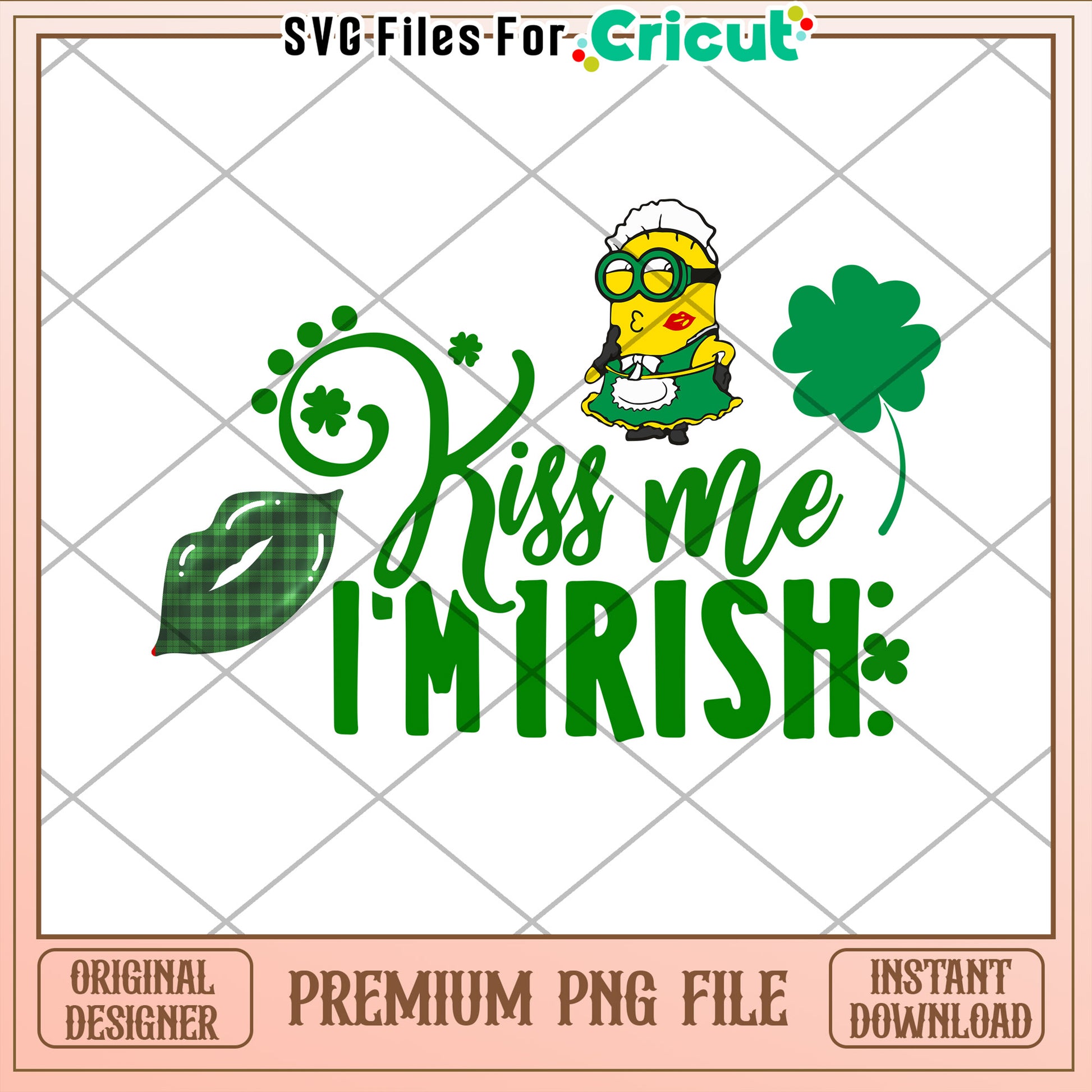 Minion Kiss Me Im Irish PNG – svg files for cricut