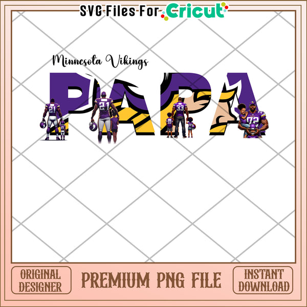 Minnesota Vikings Papa PNG File, Perfect for Cricut Designs – svg files ...