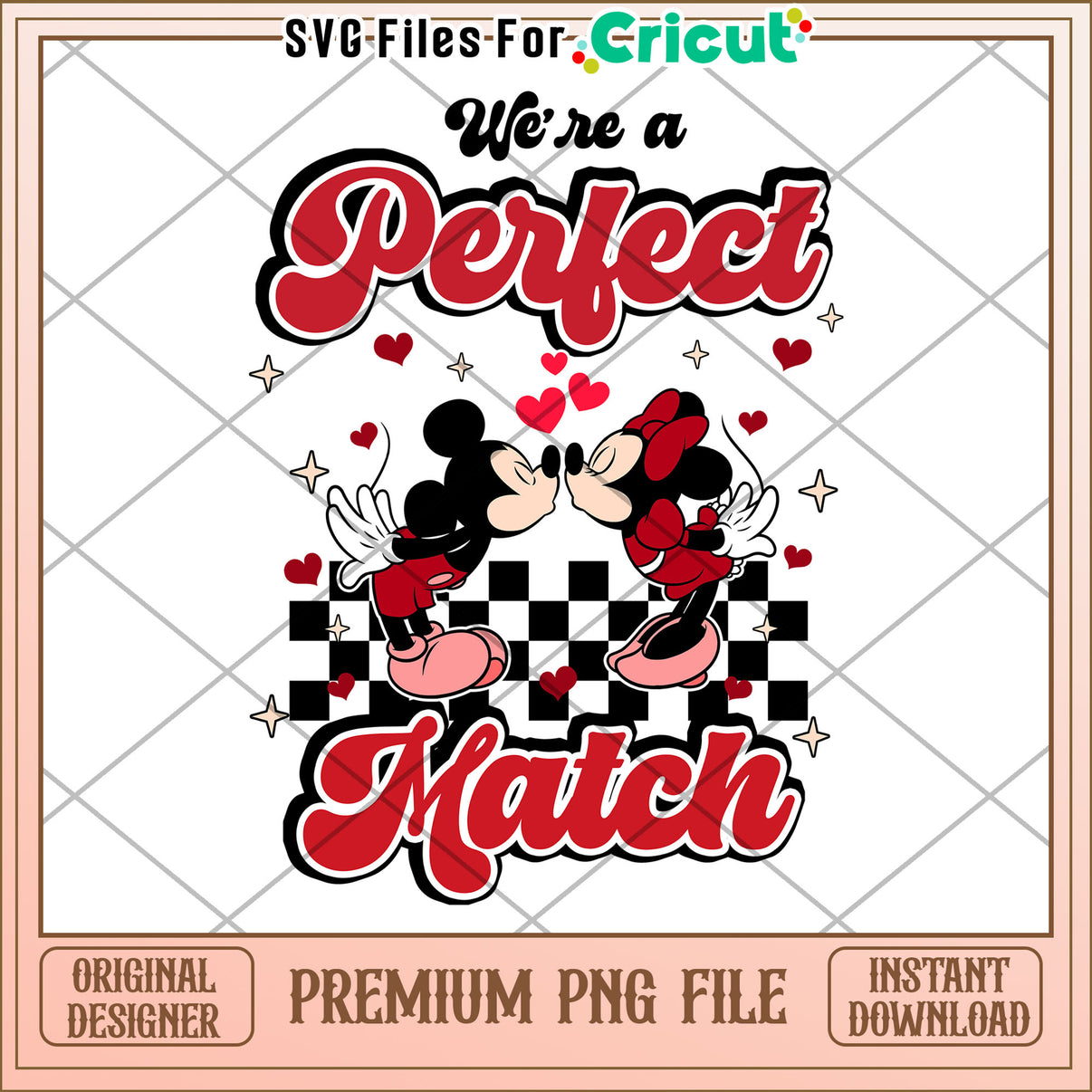 Minnie Mickey Kiss Perfect Match PNG – svg files for cricut