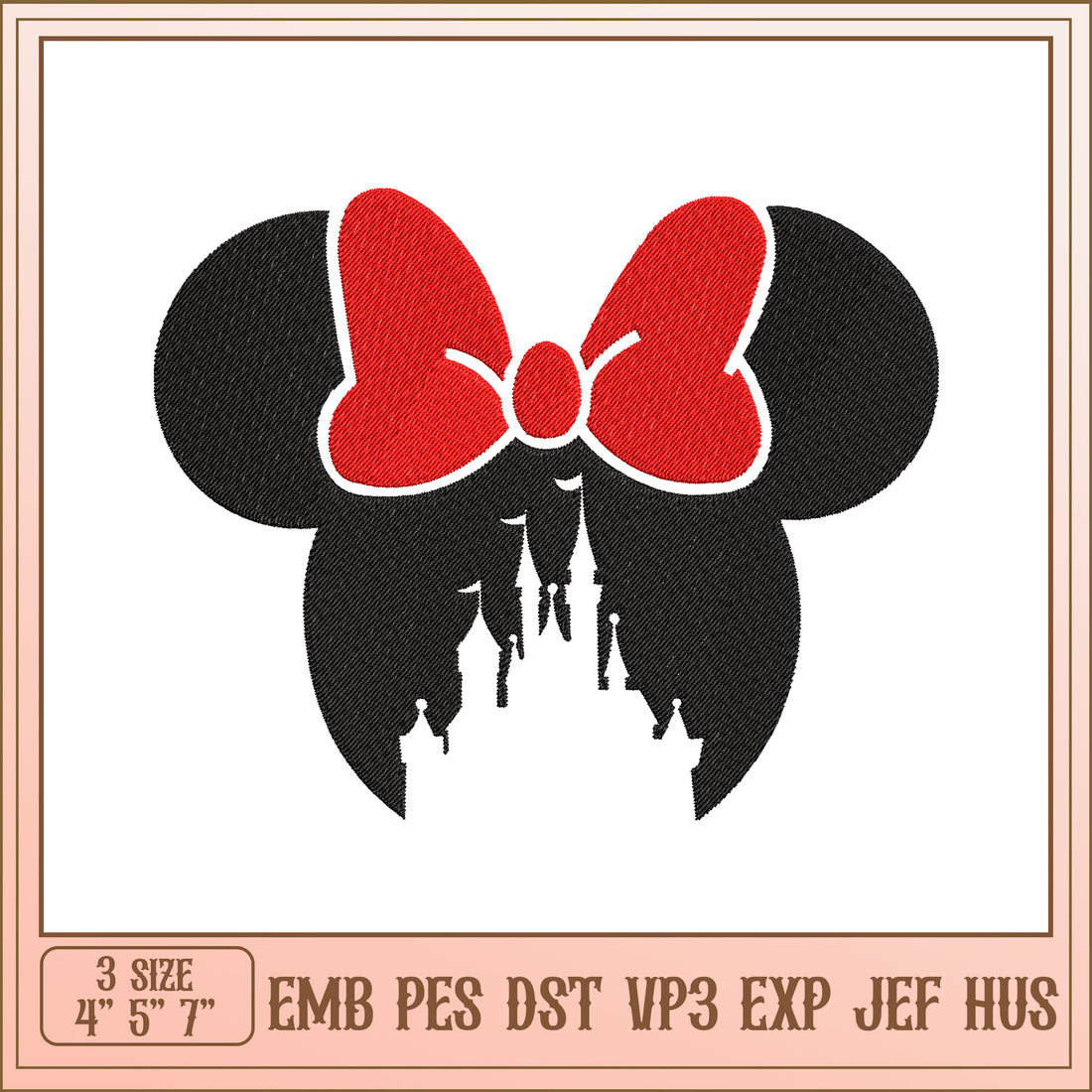 Minnie Mouse Castle Embroidery Design – svg files for cricut