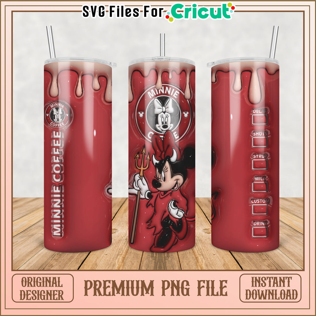 Minnie Mouse Coffee PNG Sublimation – svg files for cricut