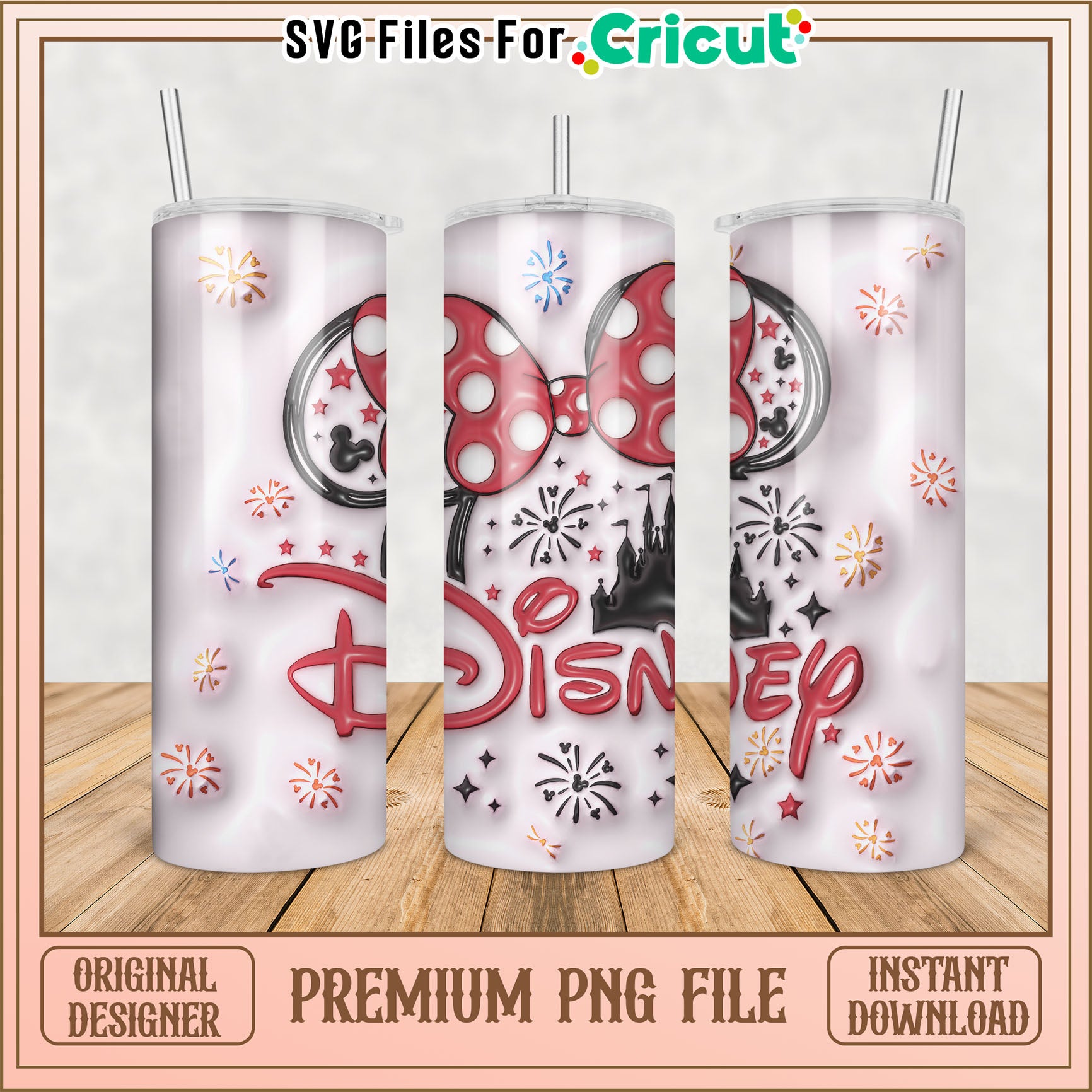 Minnie Mouse Disney Tumbler PNG – svg files for cricut