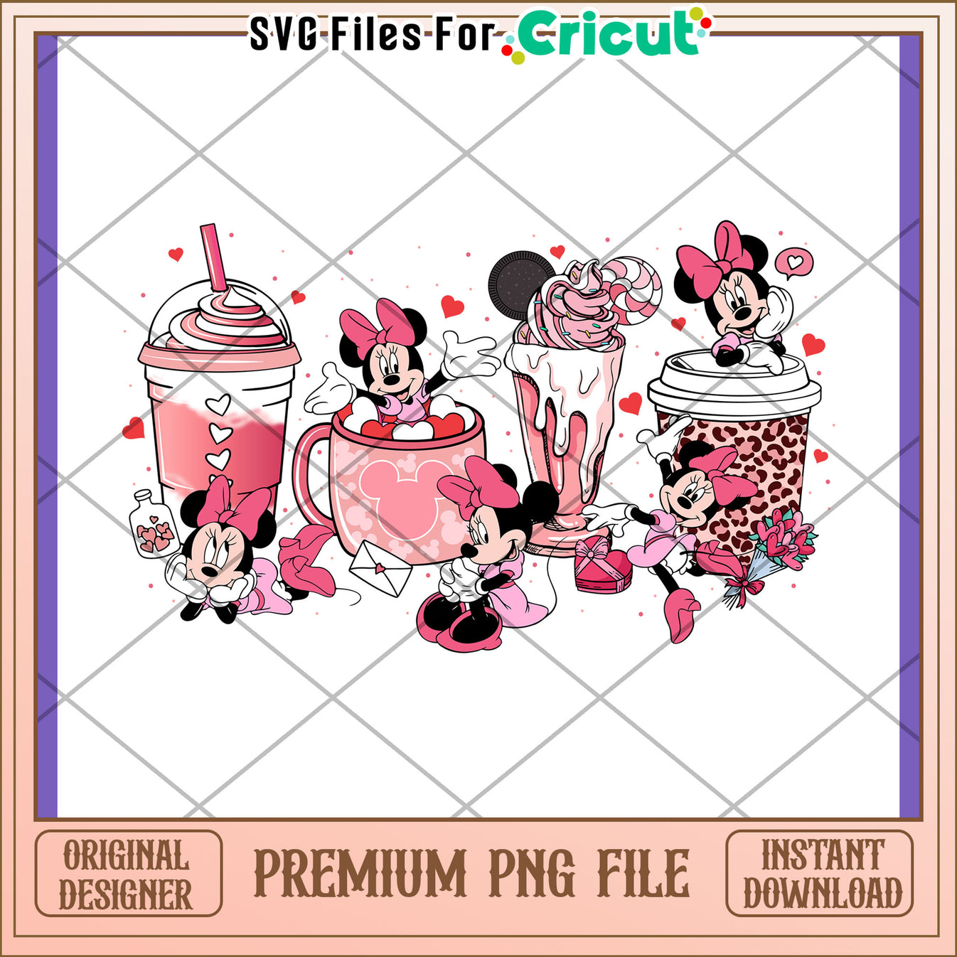 Minnie Mouse Drinks PNG Design – svg files for cricut