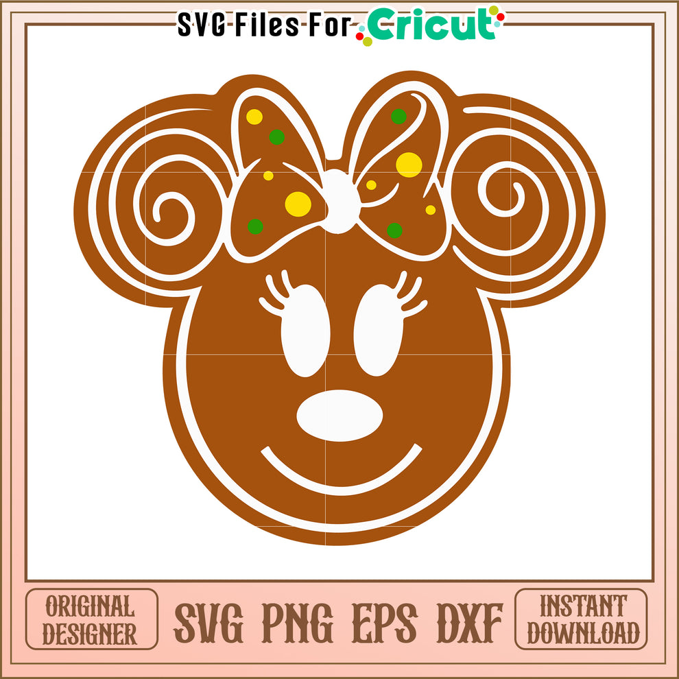 Minnie Mouse Gingerbread SVG Design – svg files for cricut