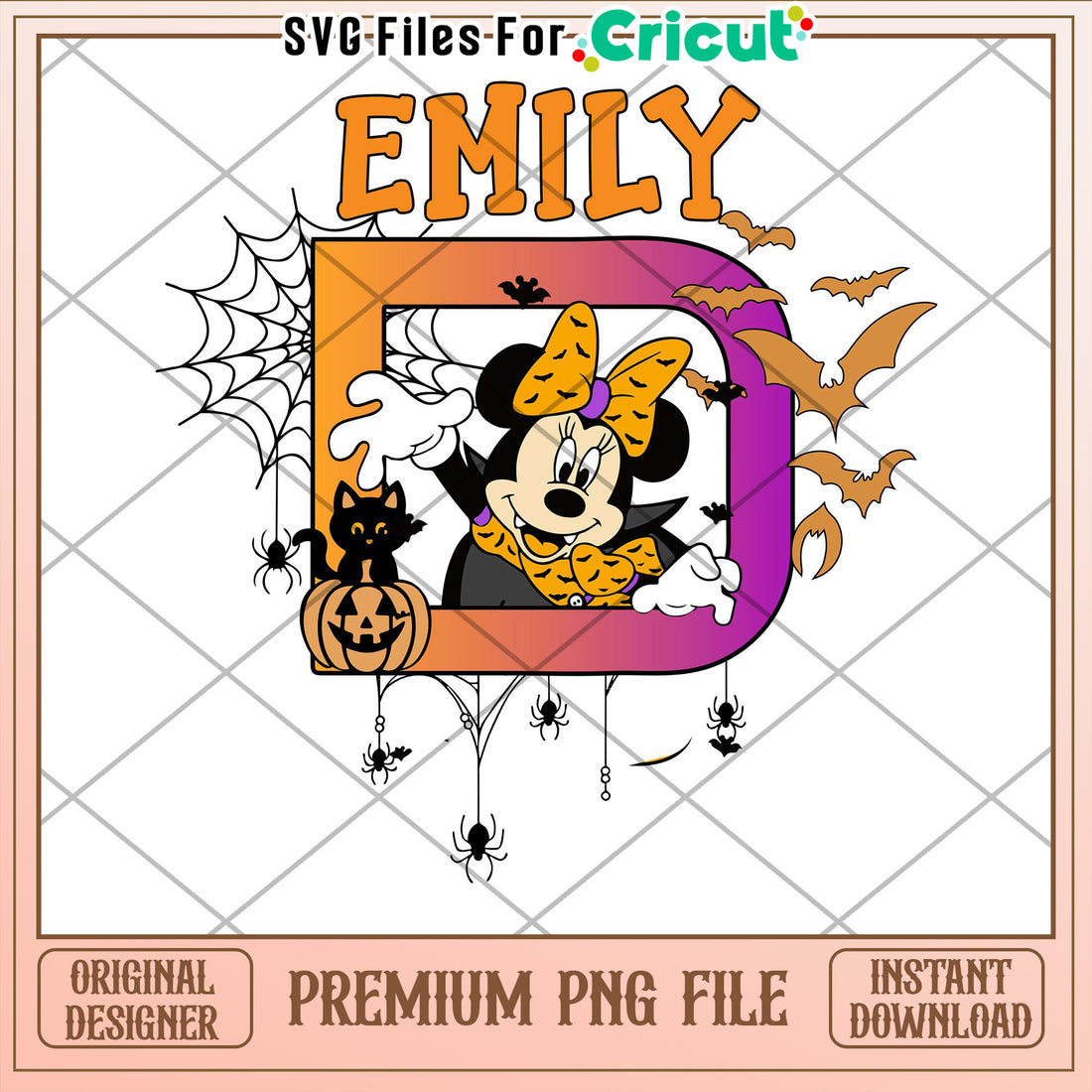 Minnie Mouse Halloween Letter D PNG – svg files for cricut