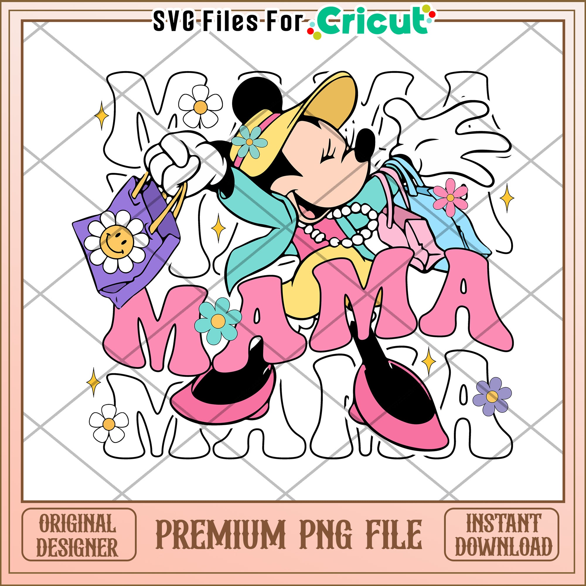 Minnie Mouse Mama Colorful PNG Design for Cricut Crafts – svg files for ...