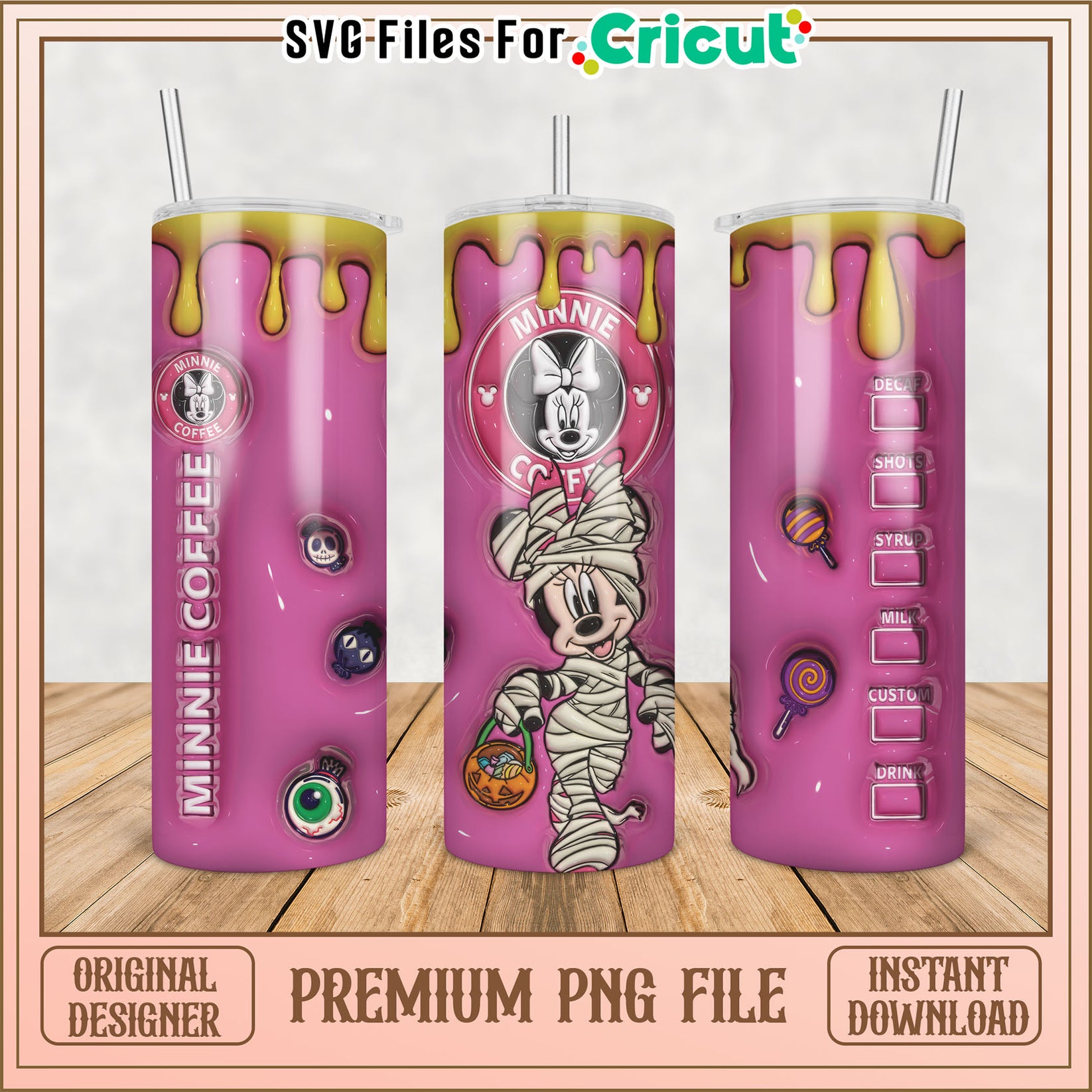 Minnie Mouse Mummy Tumbler PNG – svg files for cricut