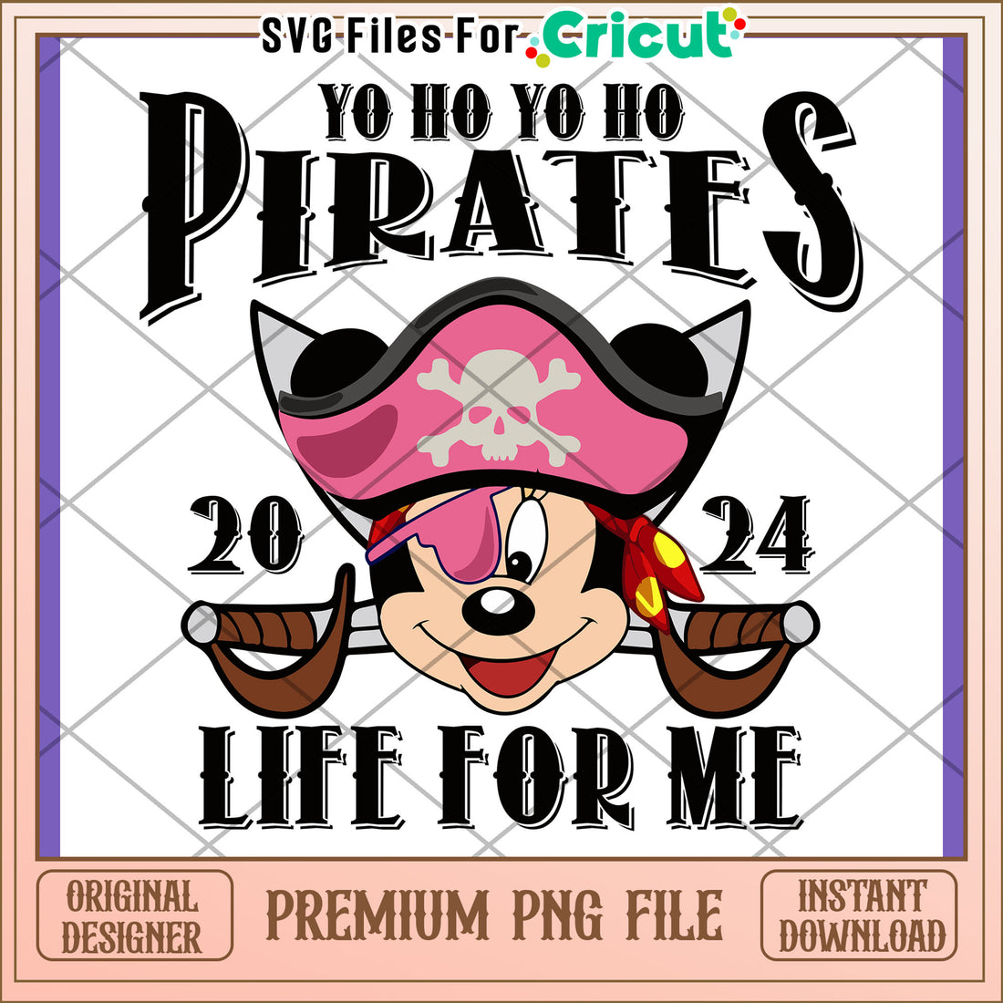 Minnie Mouse Pirate PNG Design – svg files for cricut