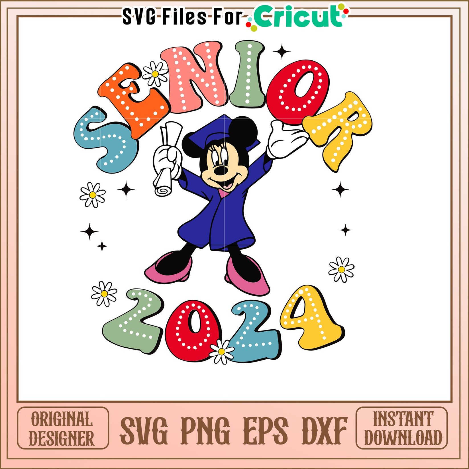 Minnie Mouse Senior 2024 SVG – svg files for cricut