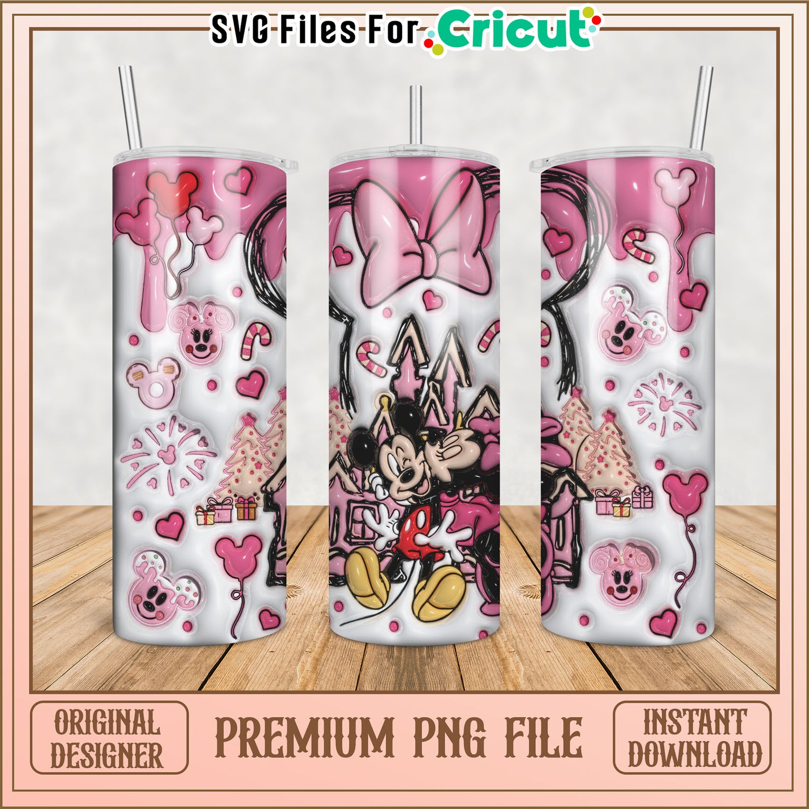 Minnie Mouse Tumbler PNG Sublimation Design – svg files for cricut