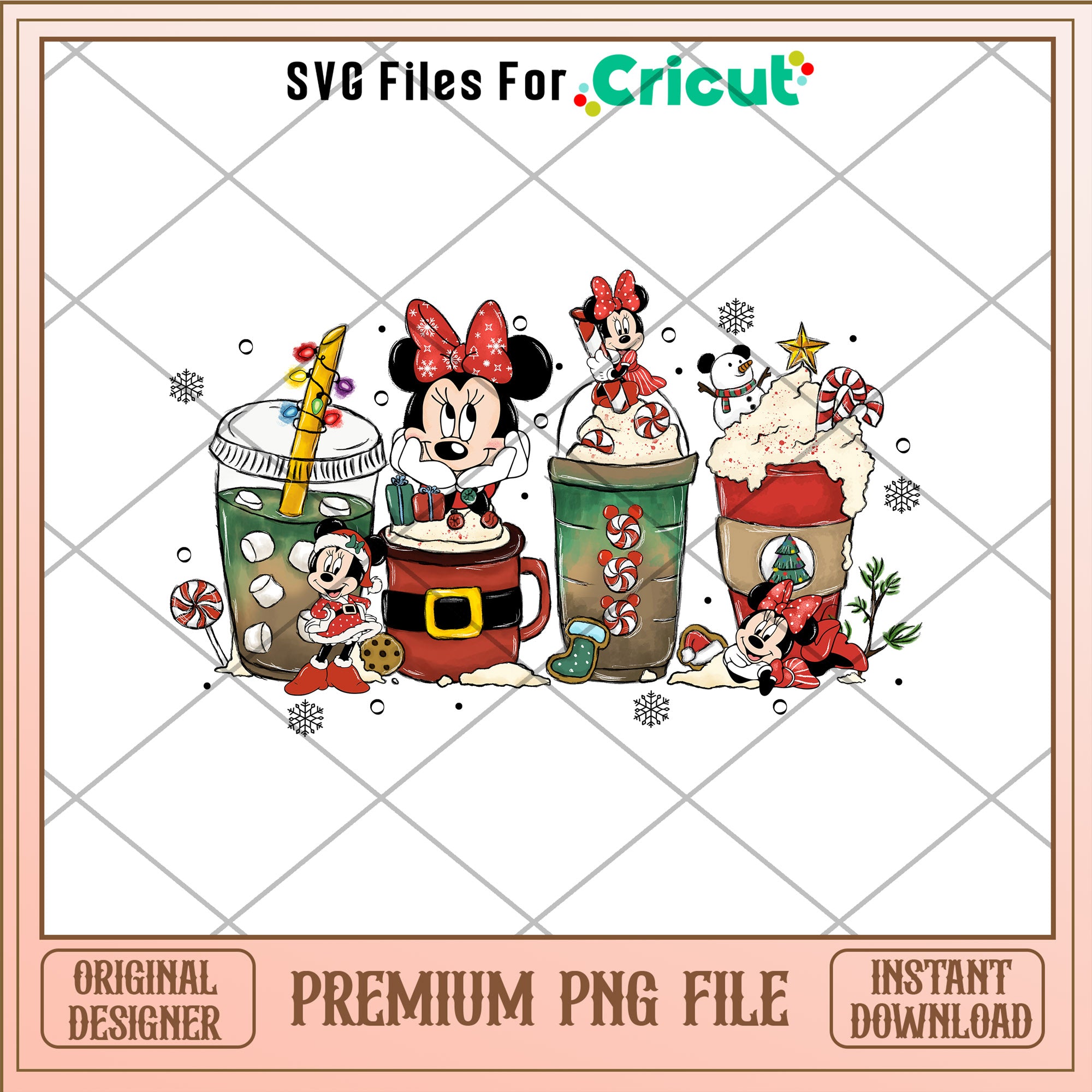 Minnie christmas coffee drink png, Minnie mouse png, christmas png ...