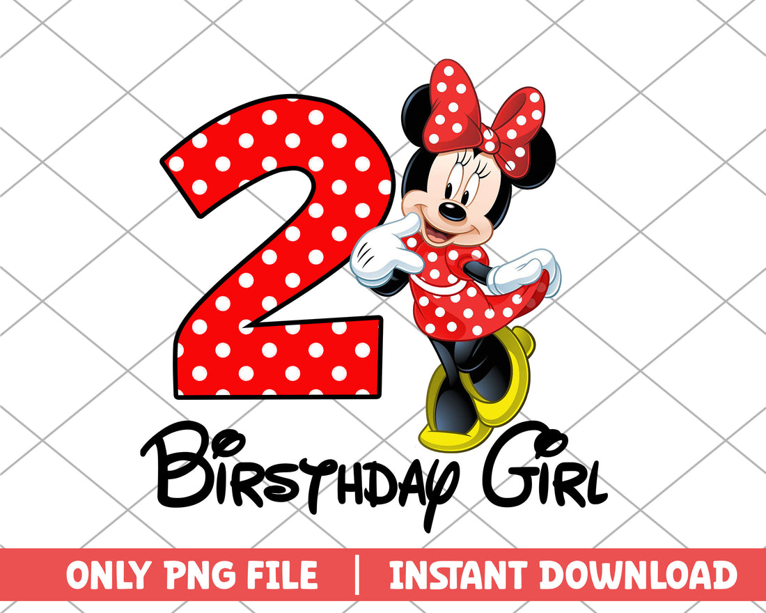 Minnie mouse birthday girl two png – svg files for cricut